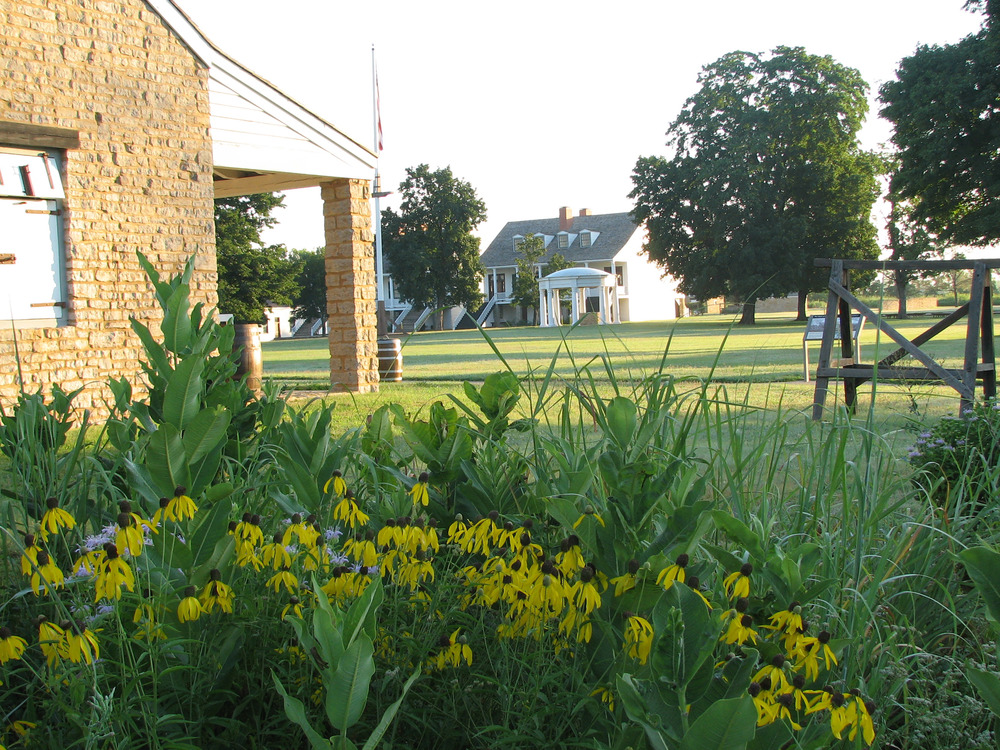 Fort Scott parade grounds with sunflowers - Explore Crawford County, Kansas